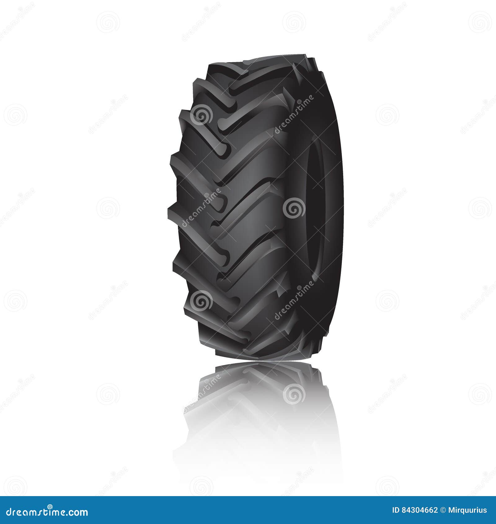 Tractor Wheel Isolated on White Background Stock Vector - Illustration ...