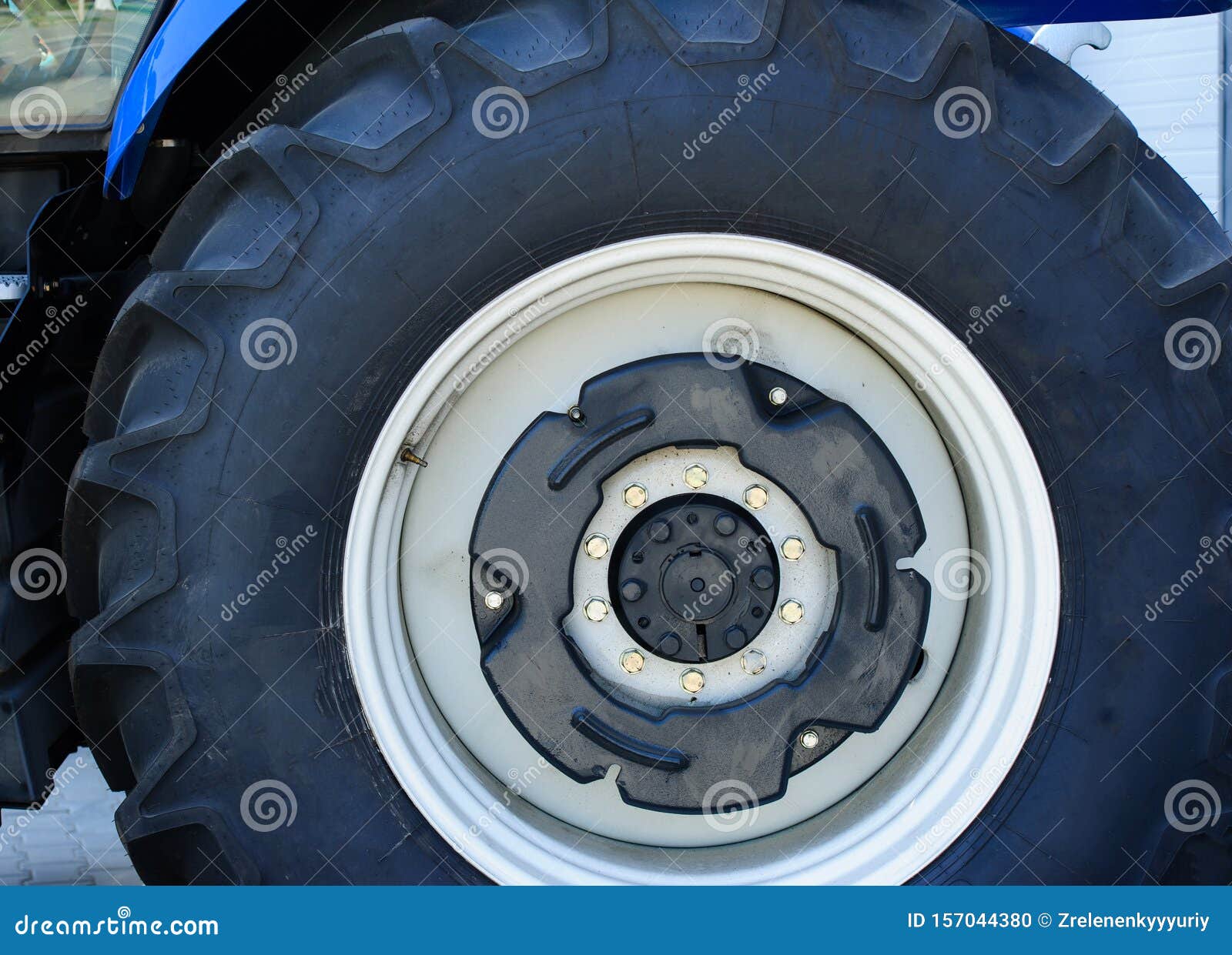 Tractor Wheel with a Ridge Protector Stock Photo - Image of industry ...