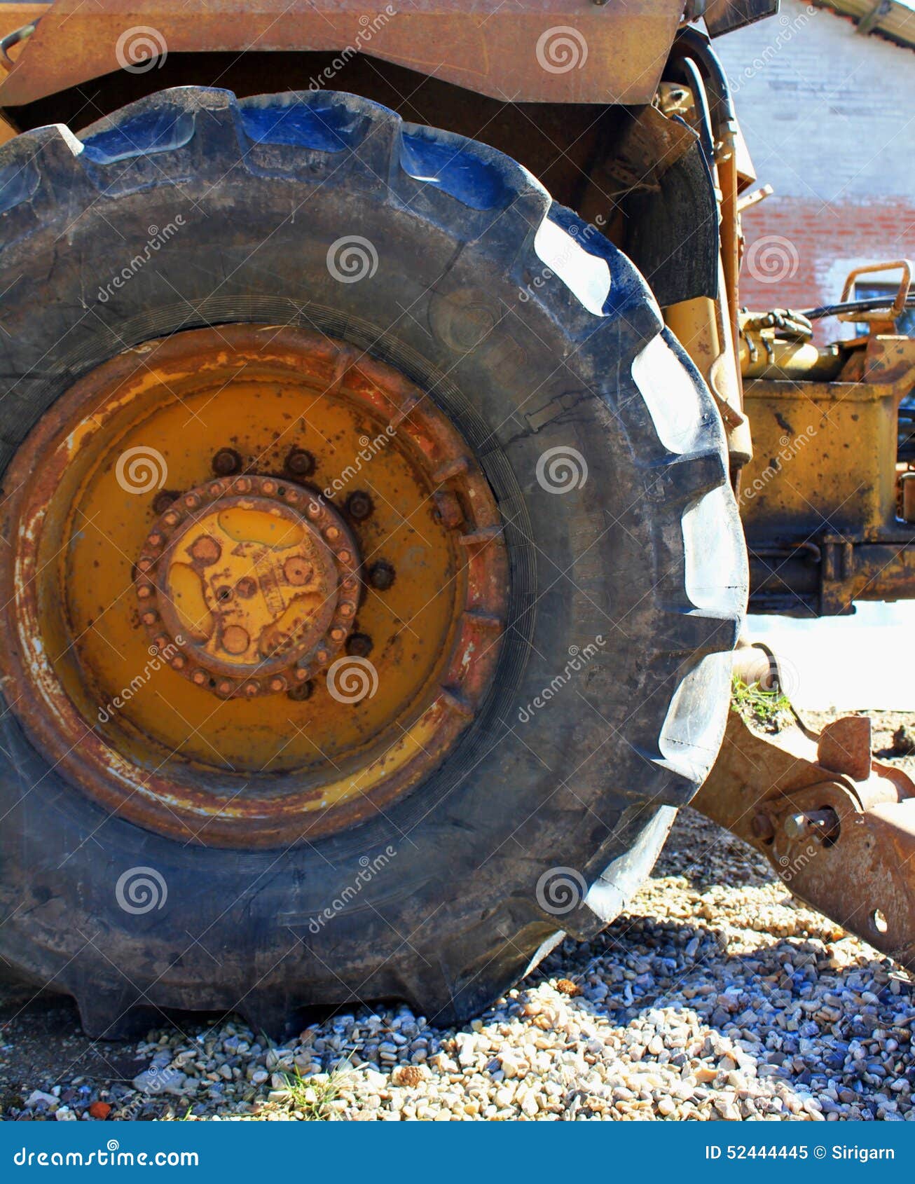 Tractor wheel stock image. Image of wheel, yellow, transport - 52444445