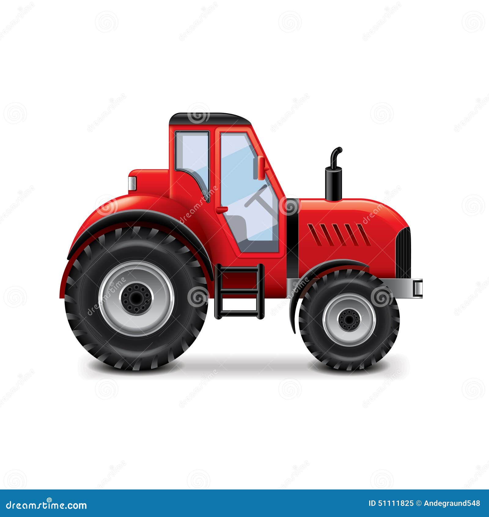 Tractor on white vector stock vector. Illustration of icon - 51111825