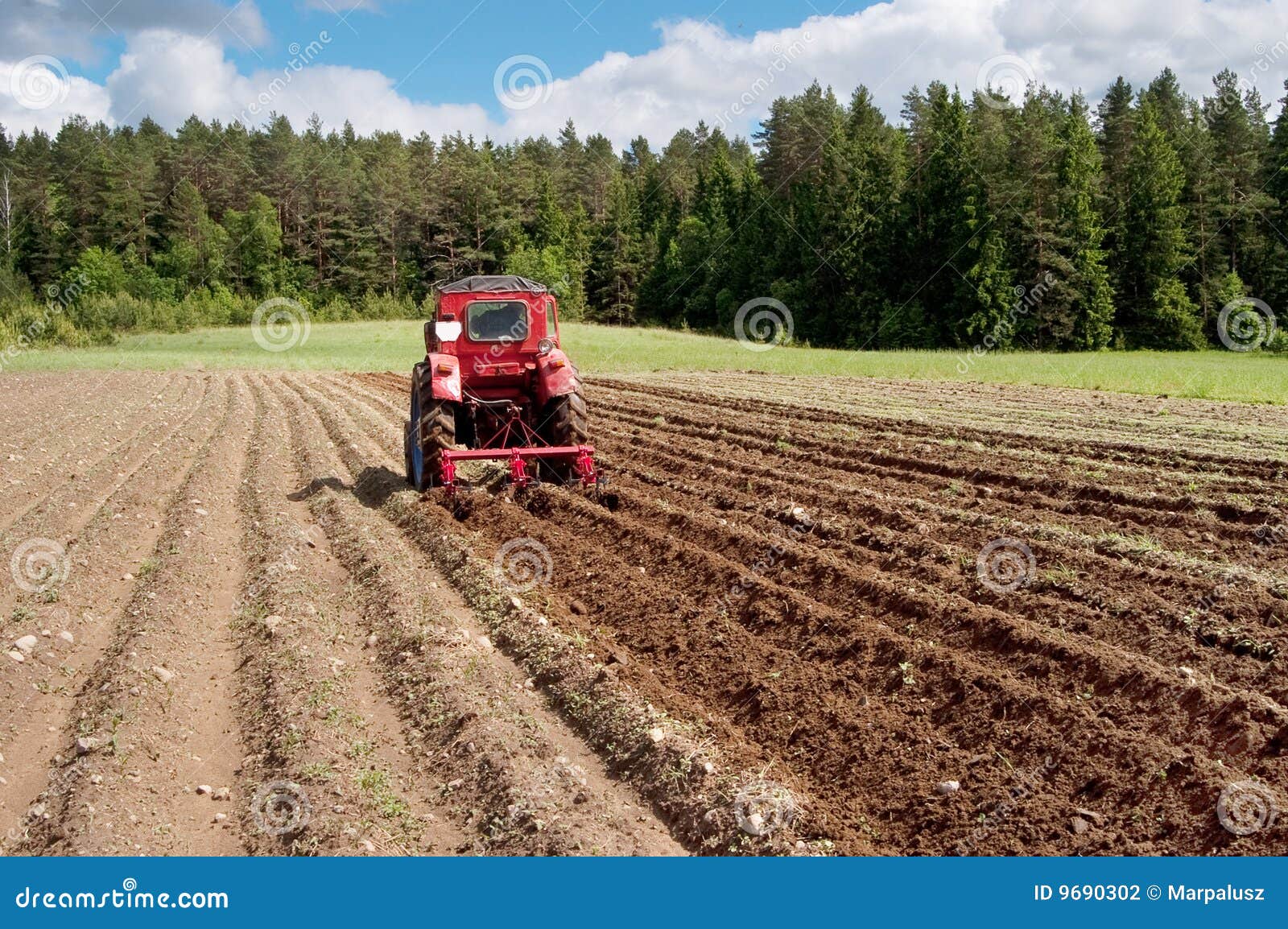 Tractor at work on a field stock photo. Image of land - 9690302