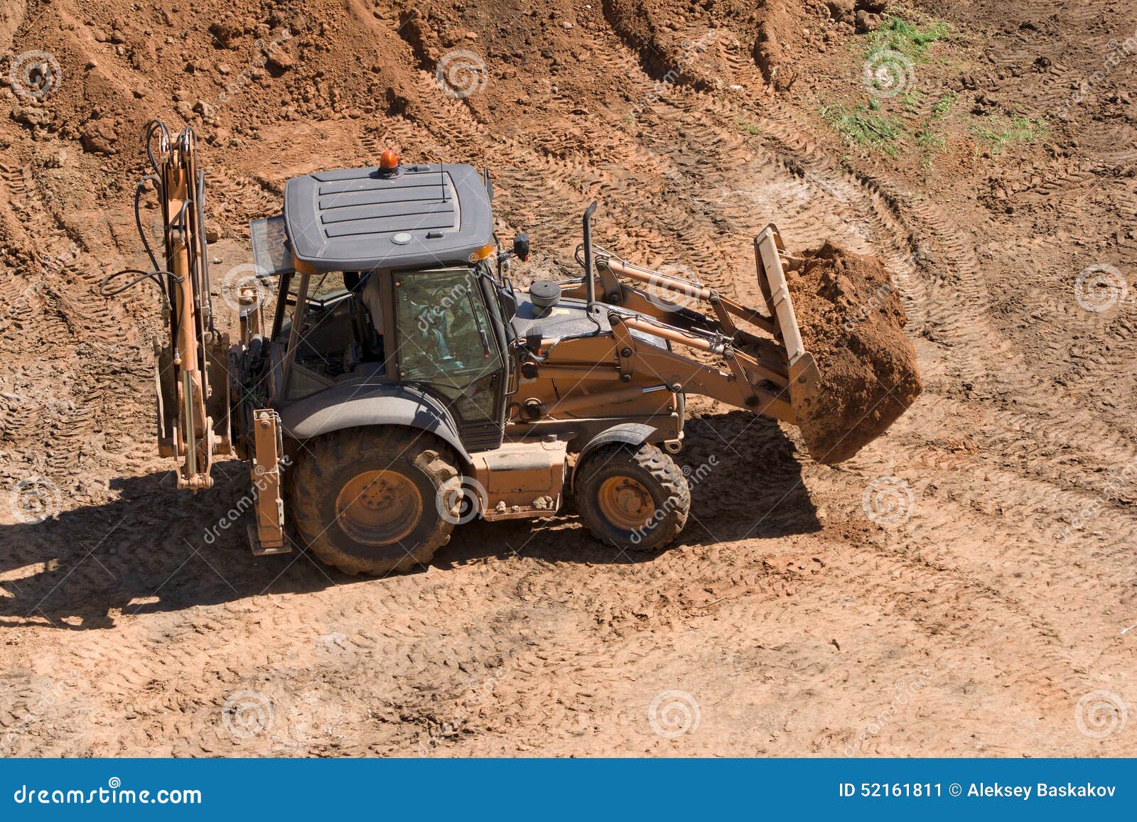 Tractor at work stock image. Image of equipment, excavation - 52161811