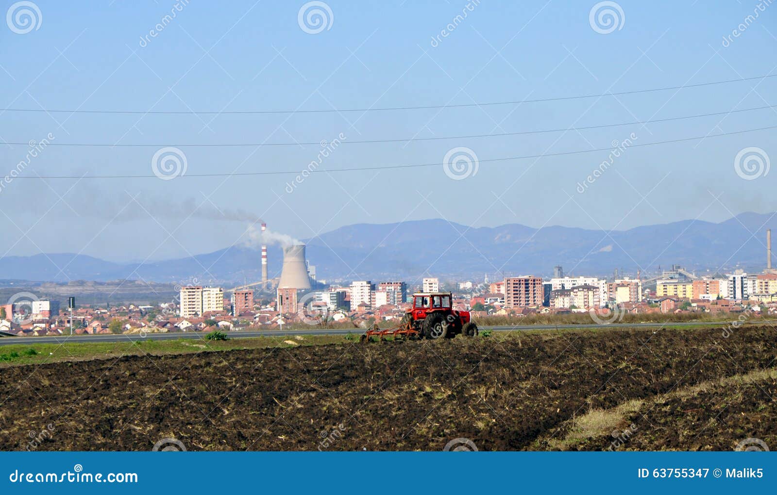 Tractor working field stock image. Image of heartland - 63755347