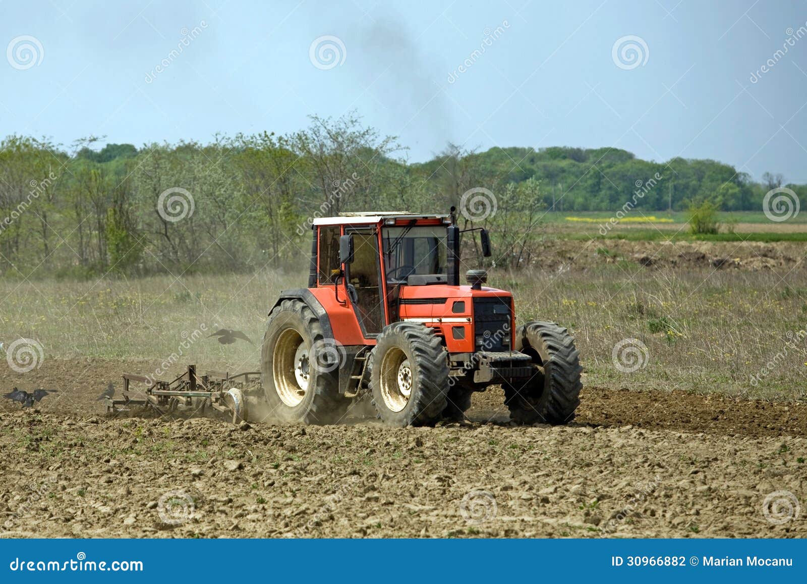 Tractor Working at the Field Stock Photo - Image of power, fall: 30966882
