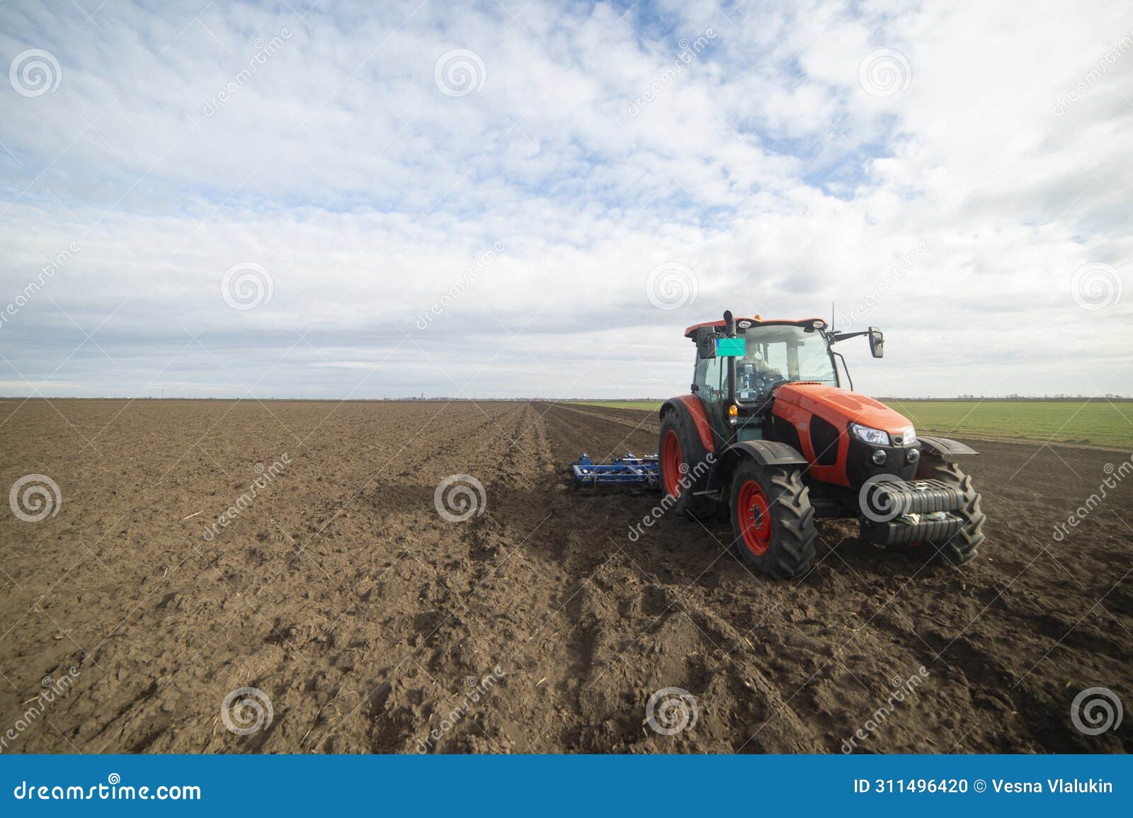 Tractor Working in the Field Stock Photo - Image of harvest, gleam ...