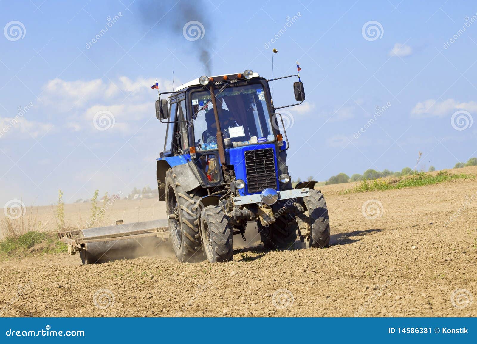 Tractor works in the field stock image. Image of industrial - 14586381