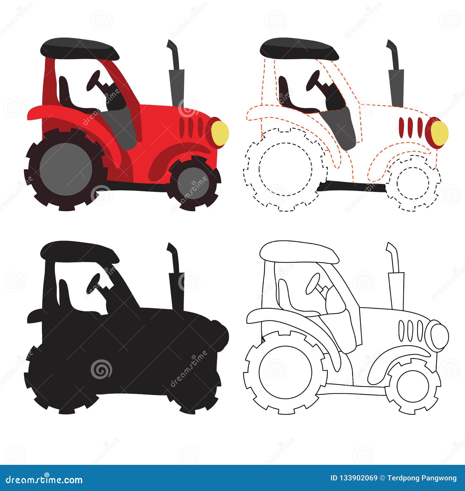 Tractor Worksheet Vector Design Stock Vector - Illustration of design ...