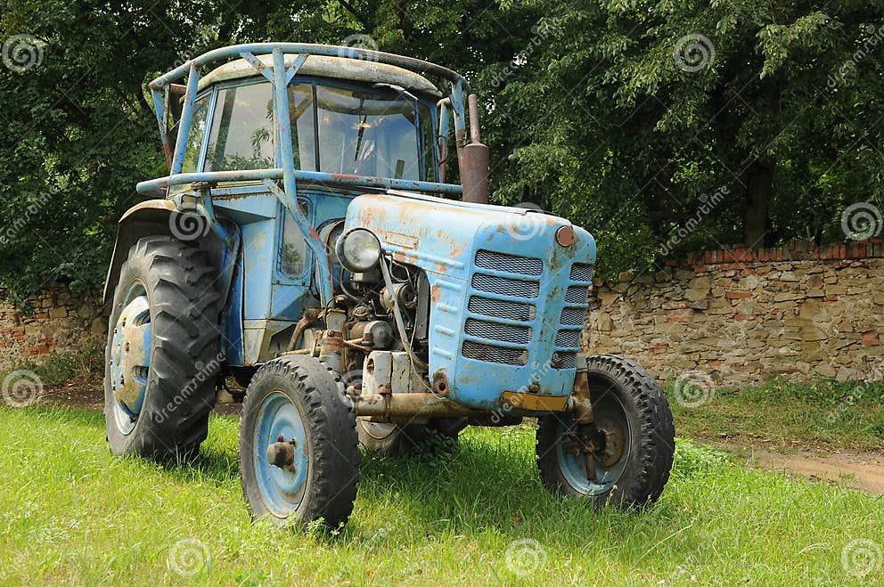 Tractor Zetor stock photo. Image of ground, trees, grass - 26348702