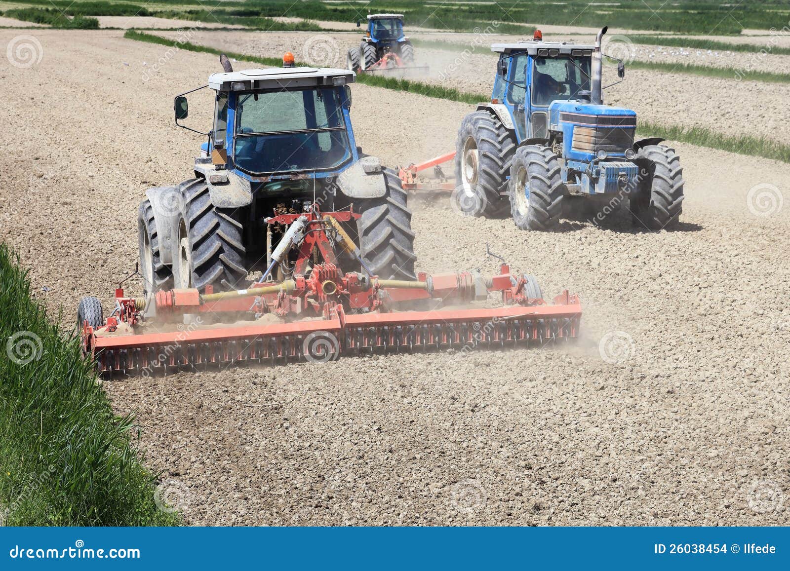 Tractors farming stock photo. Image of cultivation, field - 26038454