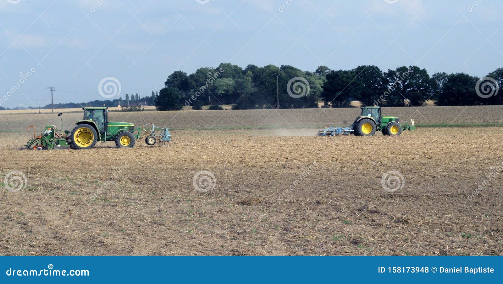 Tractors in the fields editorial stock photo. Image of barley - 158173948