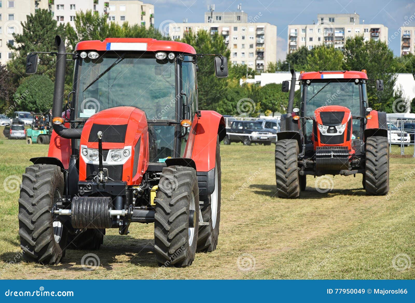 Tractors going to work stock image. Image of machinery - 77950049