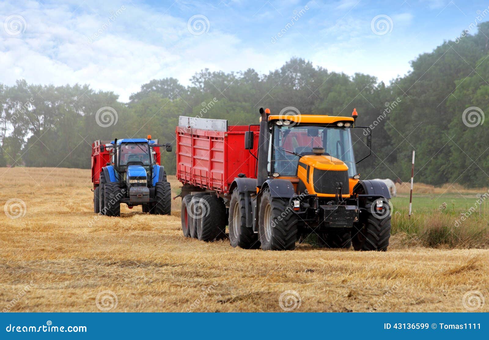 Tractors on harvest stock image. Image of field, landscape - 43136599