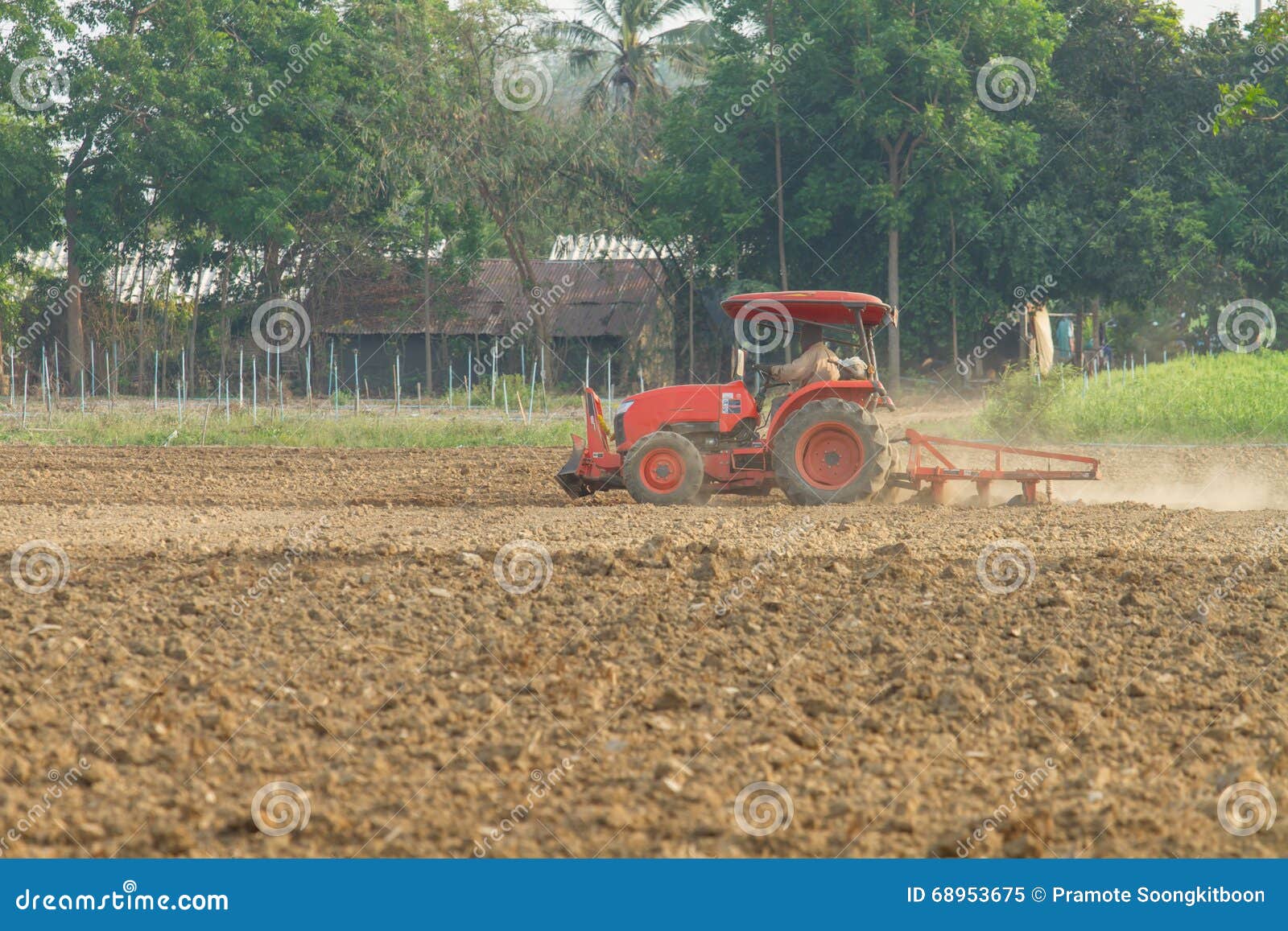 Tractors in local country stock image. Image of machinery - 68953675