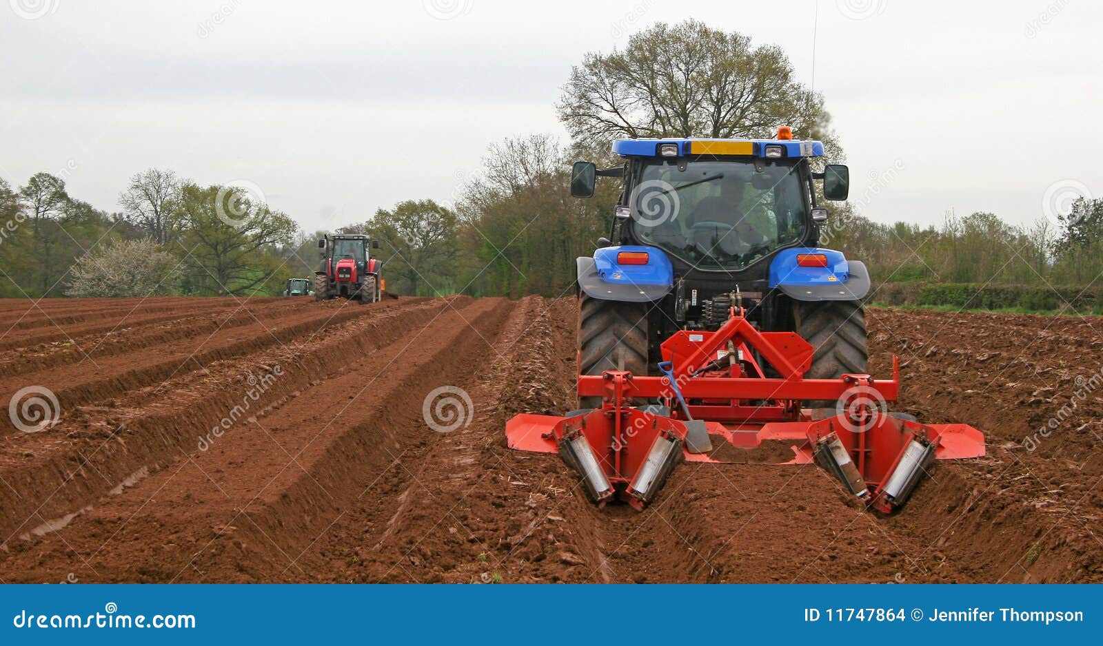 Tractors ploughing stock photo. Image of prepare, seed - 11747864
