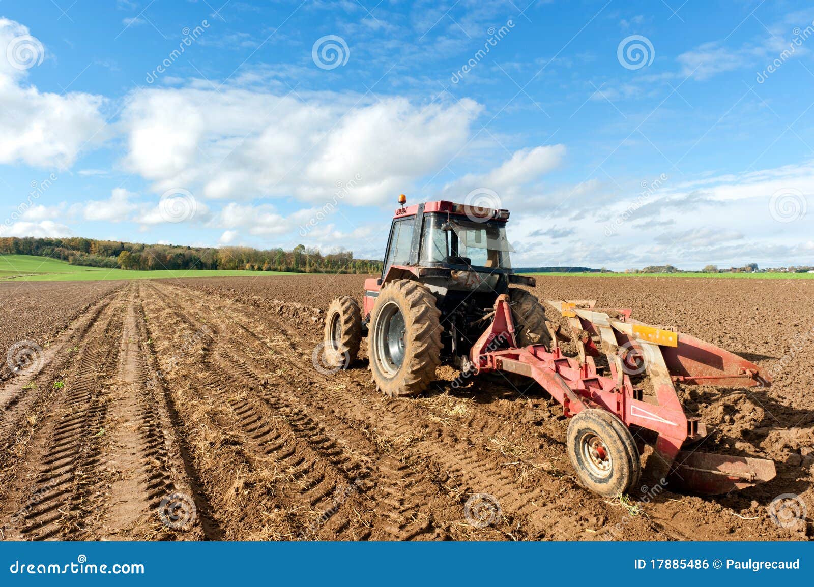 Tractors Plowing Field stock photo. Image of brown, driving - 17885486