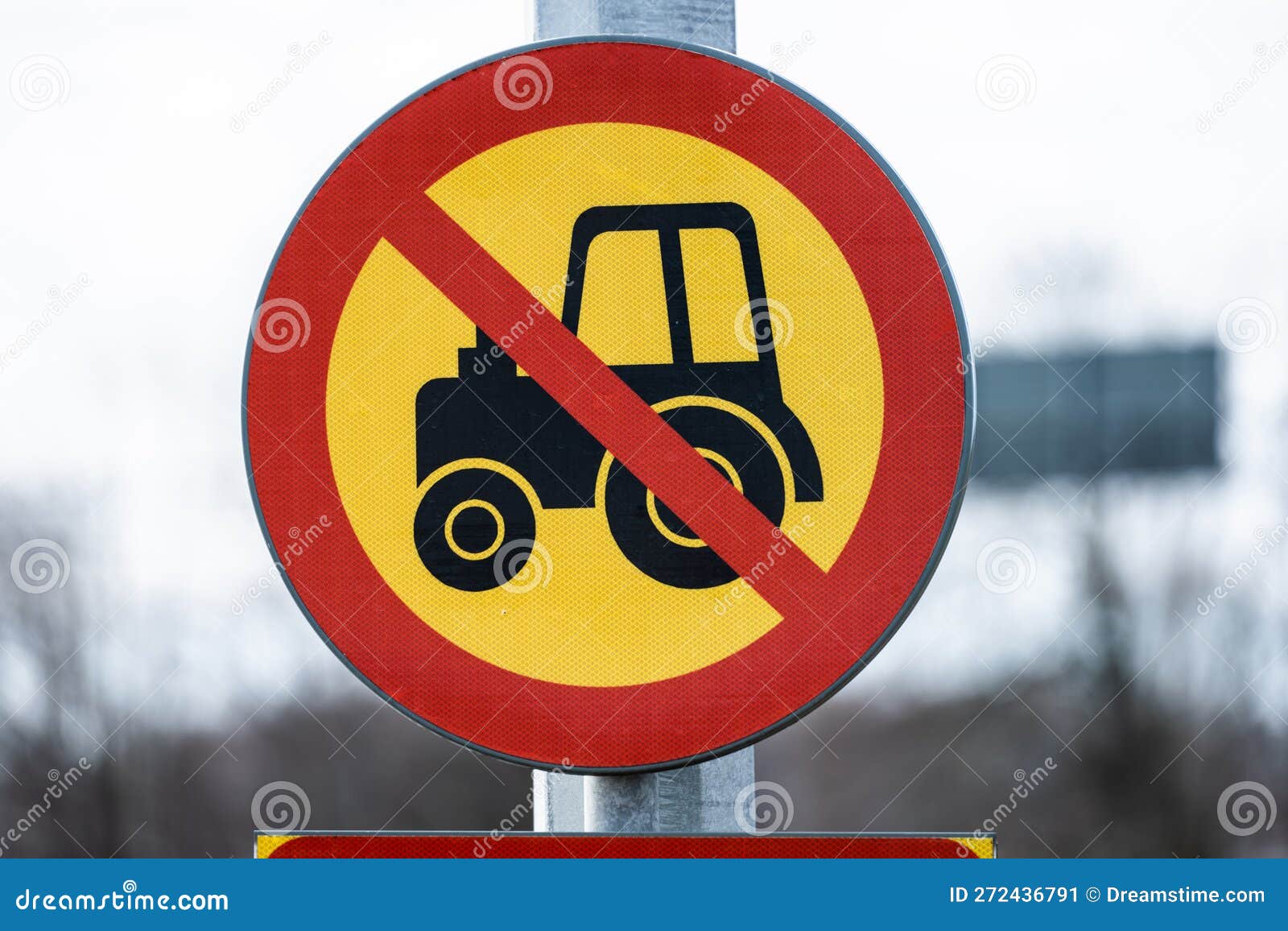 Tractors Prohibited Sign by a Highway.. Stock Image - Image of tractor ...
