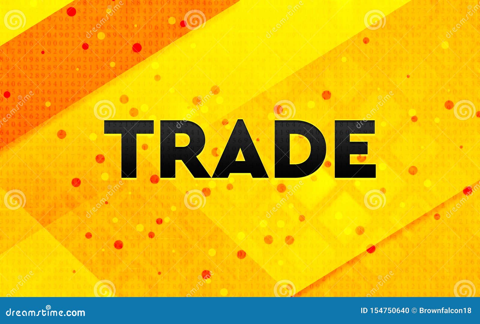 Trade Abstract Digital Banner Yellow Background Stock Illustration ...