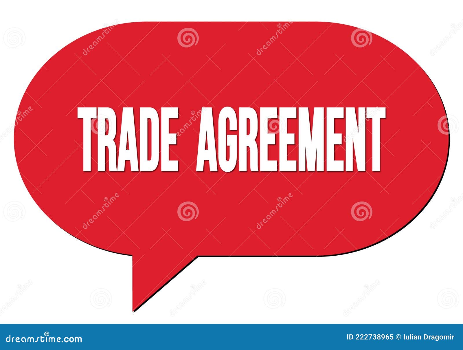TRADE AGREEMENT Text Written in a Red Speech Bubble Stock Illustration ...