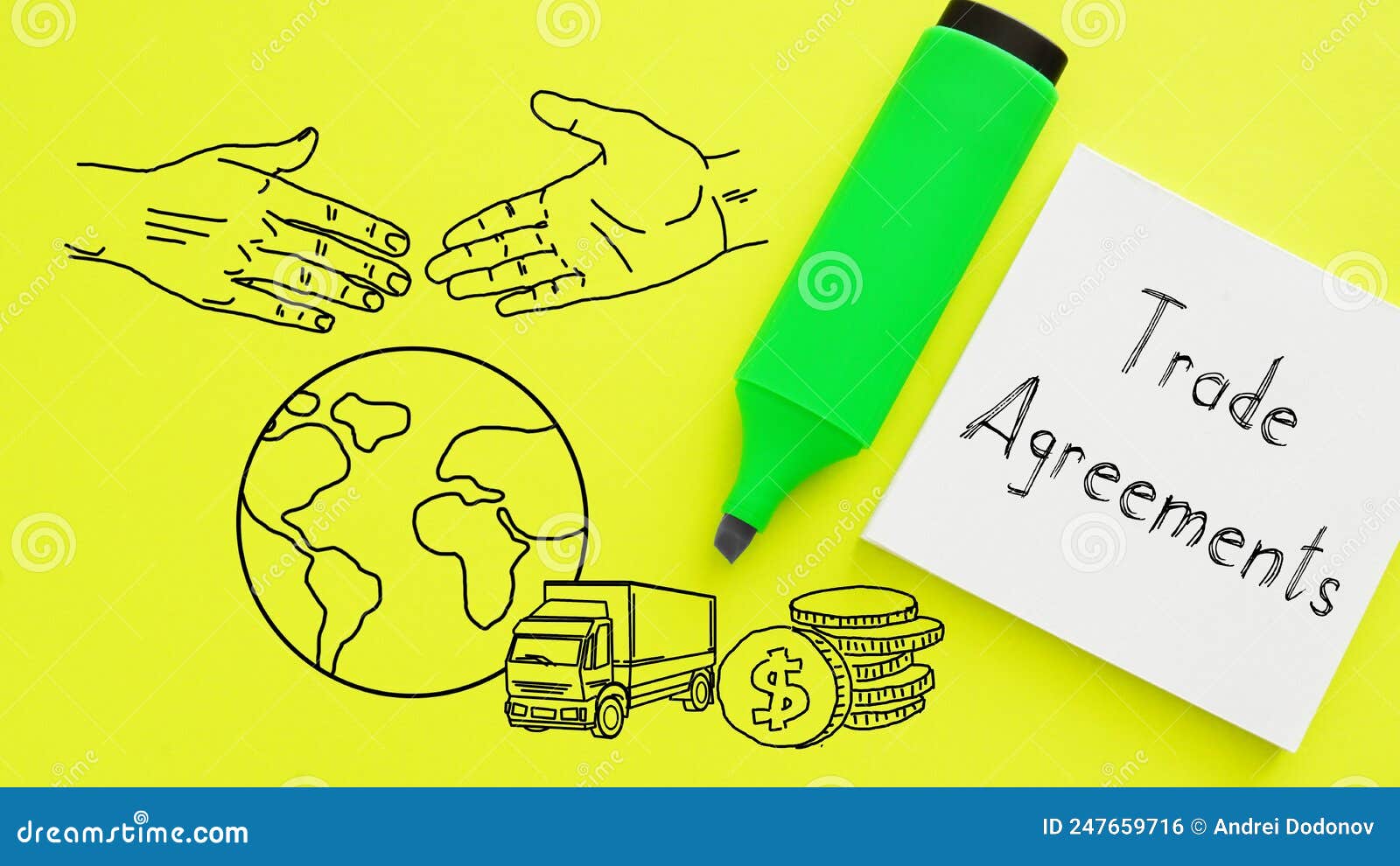 Trade Agreements are Shown Using the Text Stock Photo - Image of ...