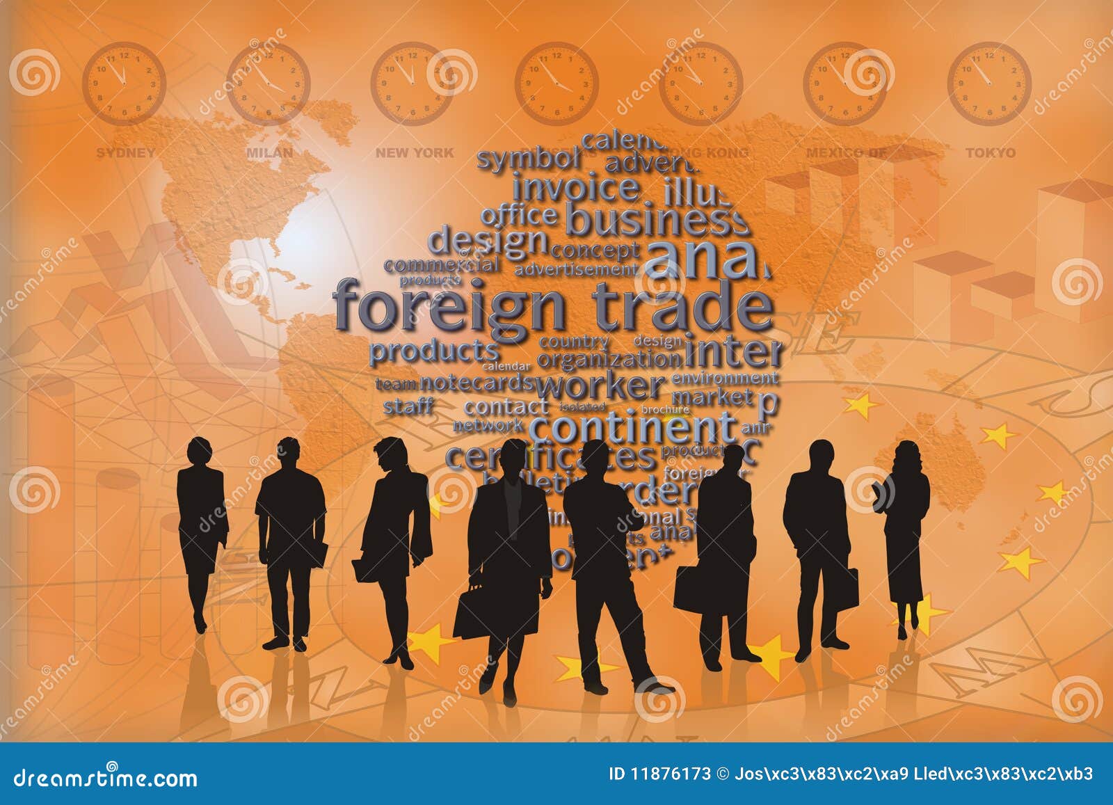 Trade Background People Orange Stock Illustration - Illustration of ...