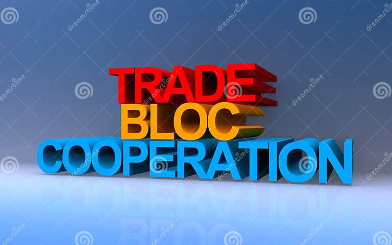 Trade Bloc Cooperation on Blue Stock Illustration - Illustration of ...