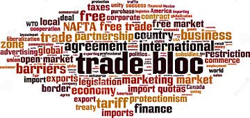 Trade bloc word cloud stock vector. Illustration of treaty - 274835062