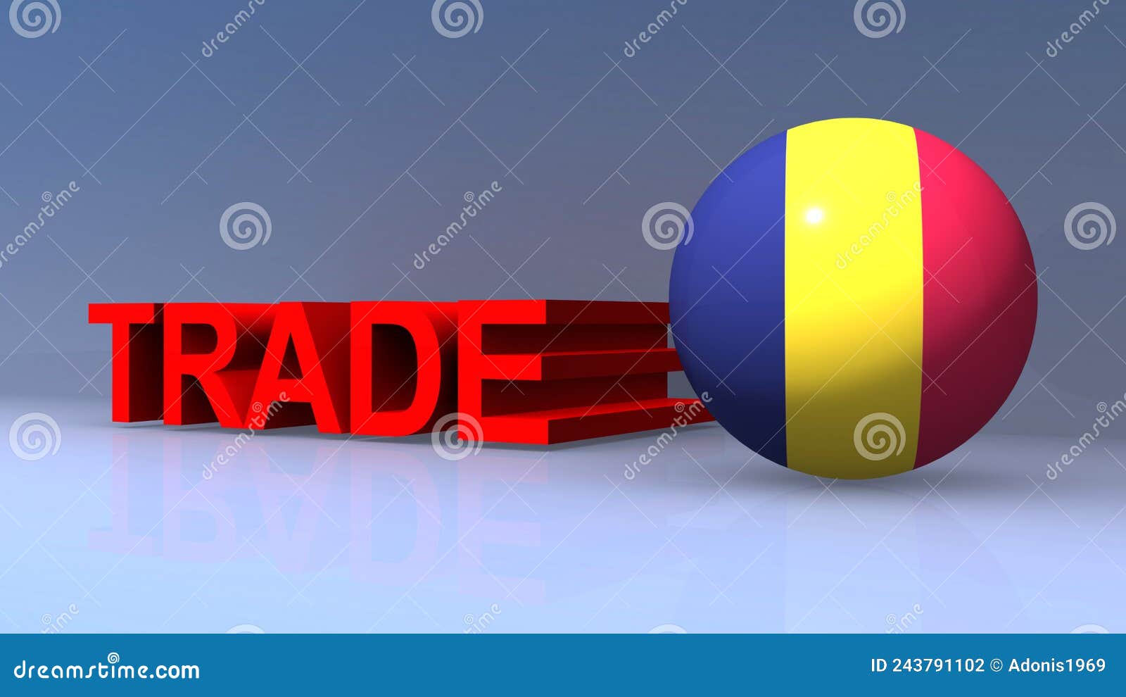 Trade with Chad Flag on Blue Stock Illustration - Illustration of ...