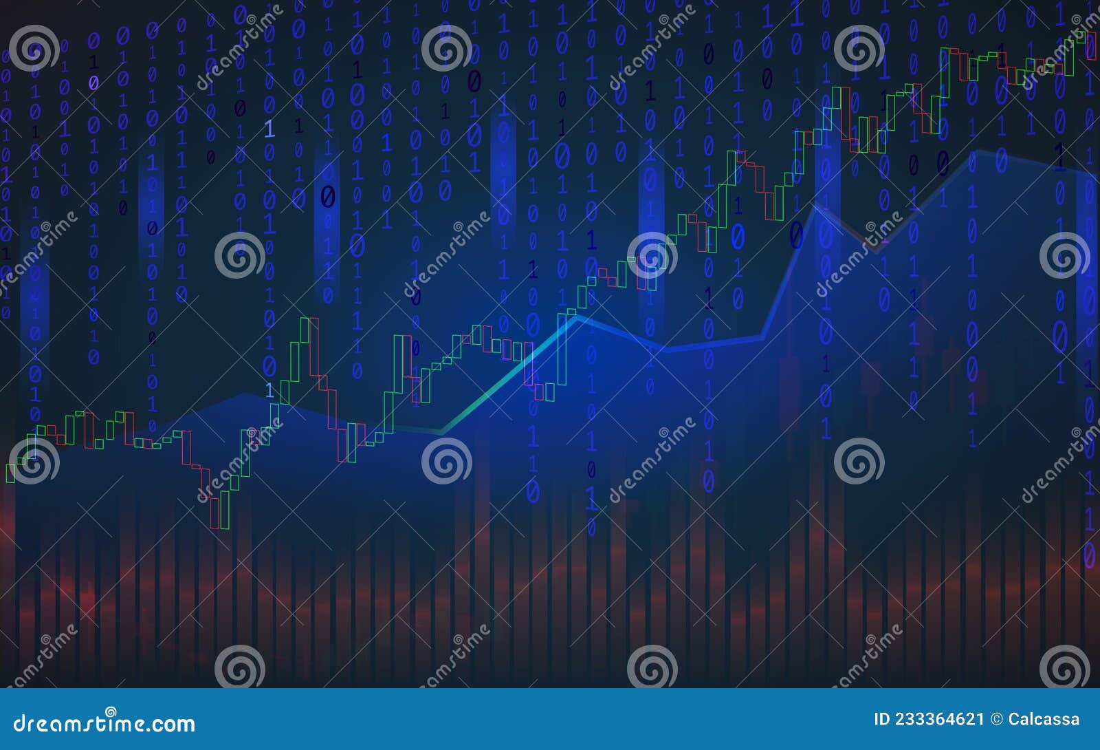 Trade Chart Background with Binary Code. Stock and Trade Concept Stock ...