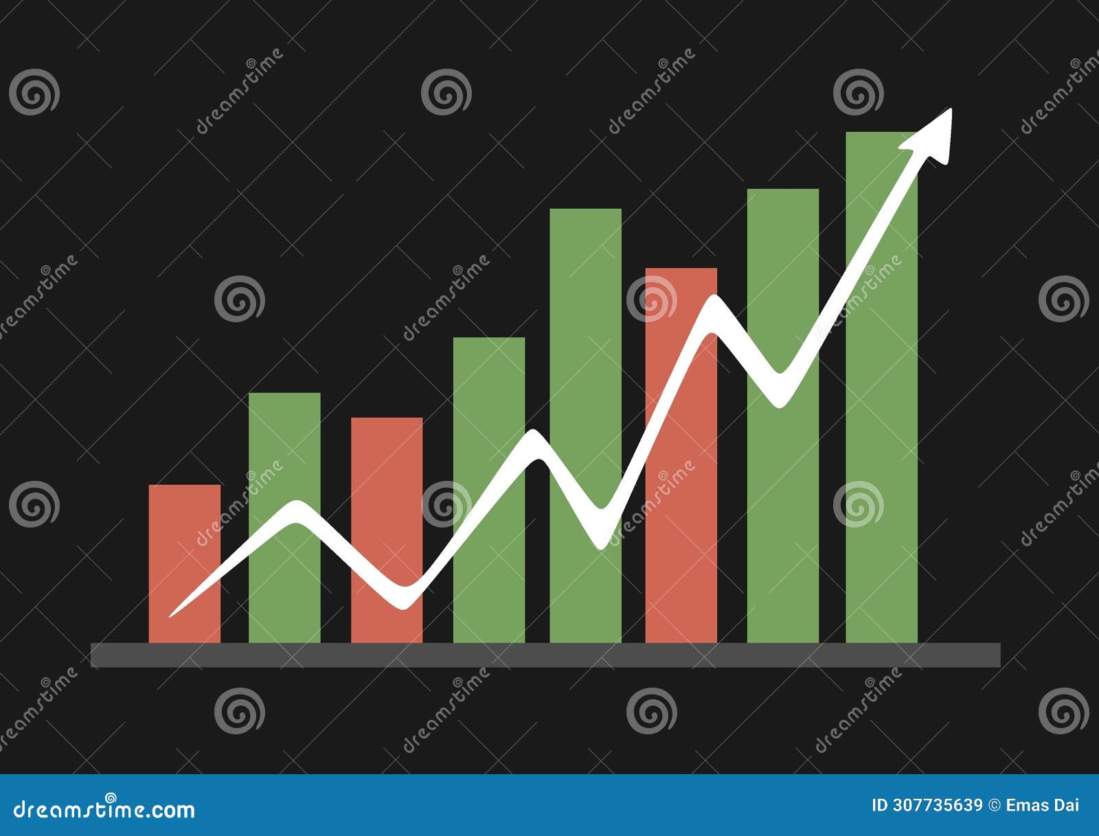 Trade Chart with Bullish Trend Patterns Stock Illustration ...