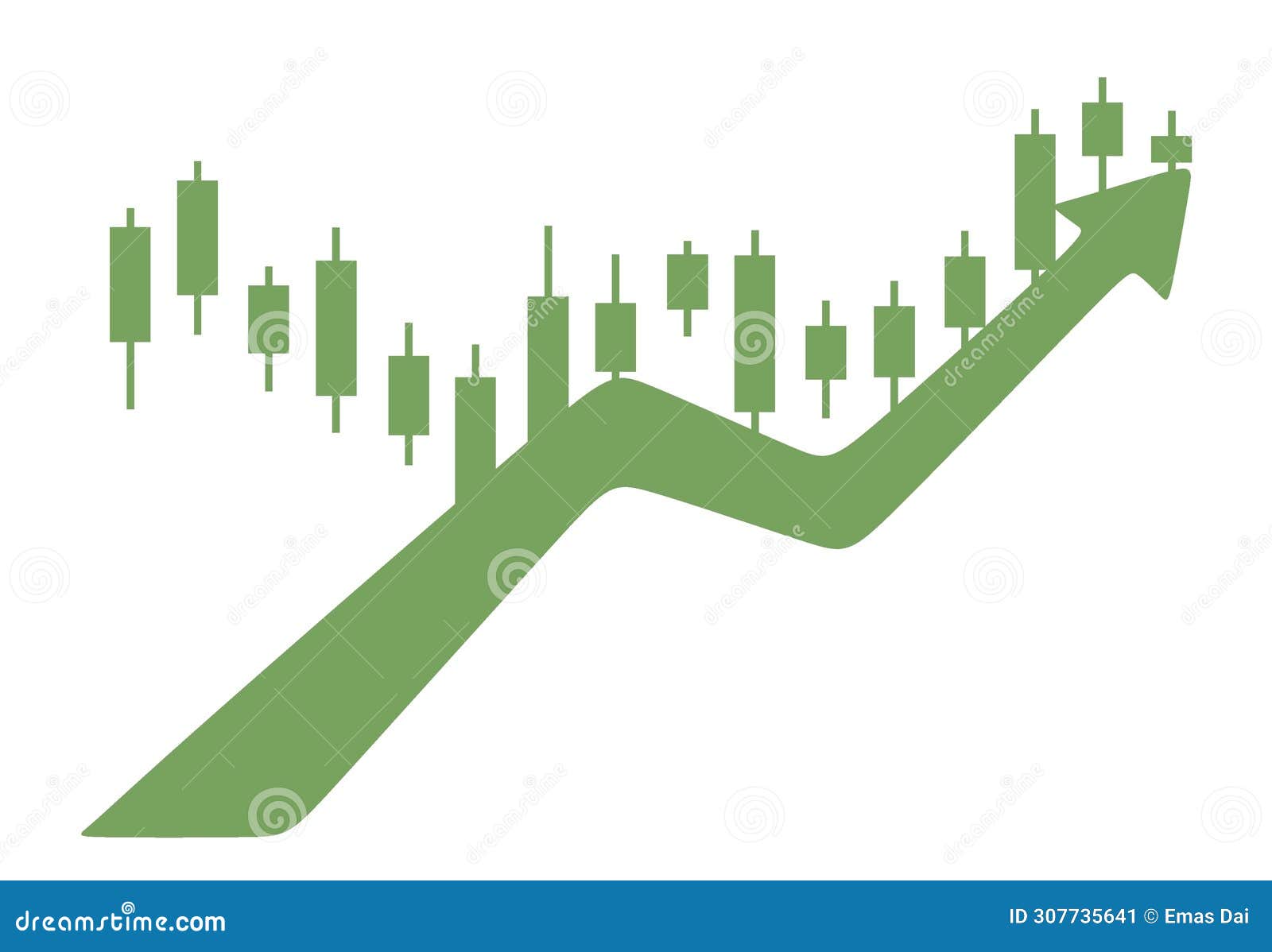 Trade Chart with Bullish Trend Patterns Stock Illustration ...
