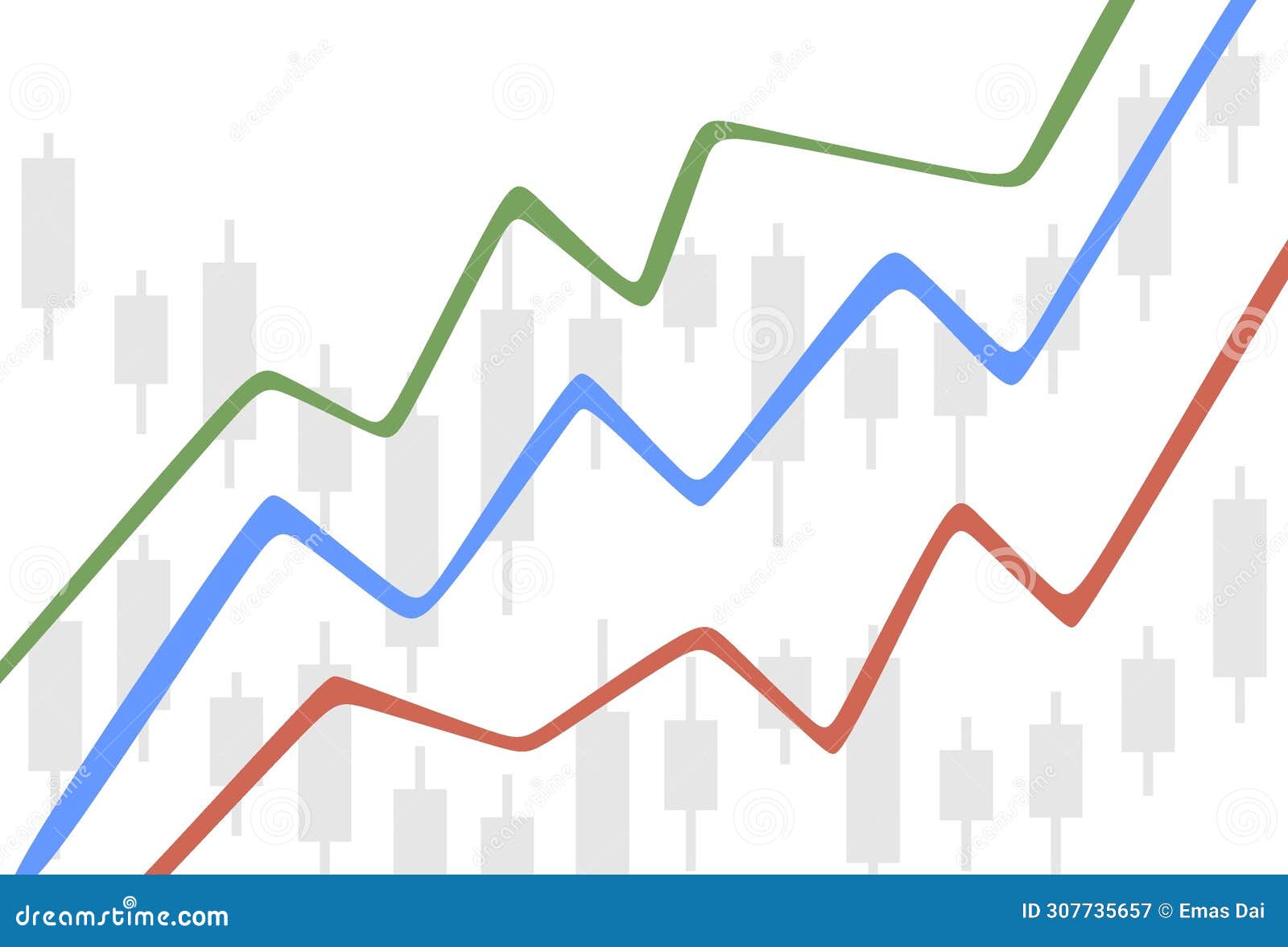 Trade Chart with Bullish Trend Patterns Stock Illustration ...