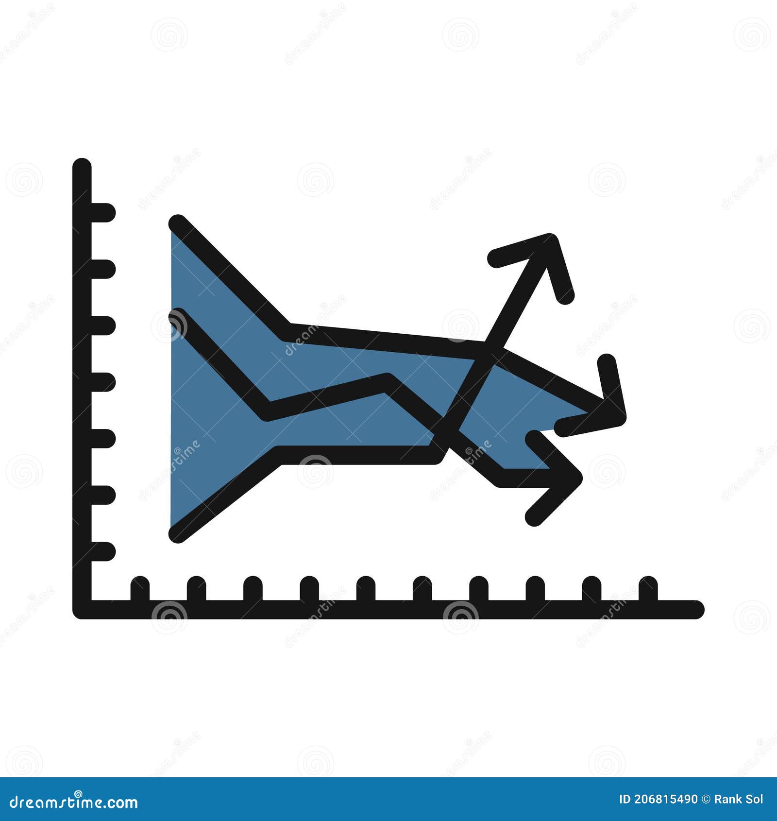 Trade Chart, Line Graph Line Isolated Vector Icon Can Be Easily ...