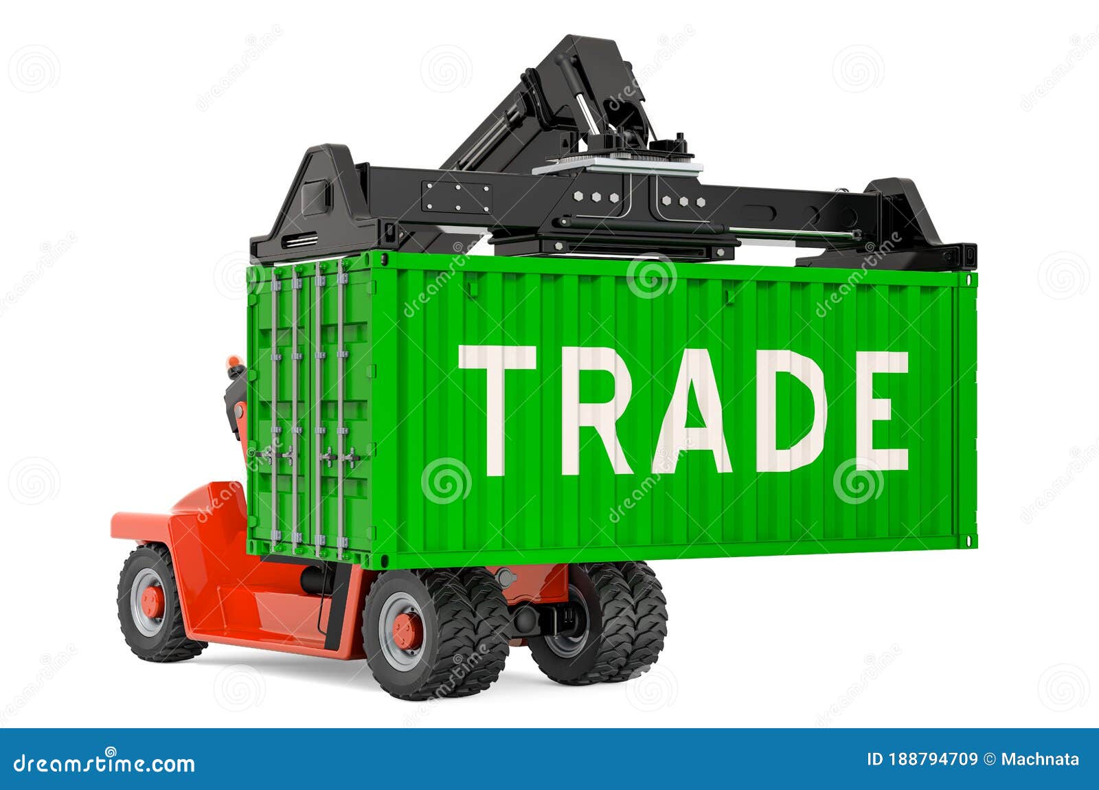 Reach Stacker With Container Cartoon Vector | CartoonDealer.com #67820903