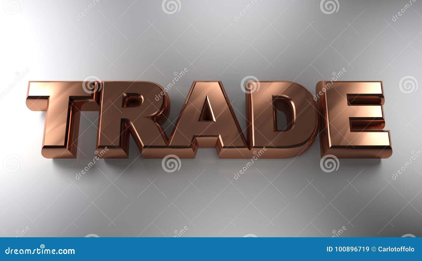 TRADE in Copper 3D Letters - 3D Rendering Stock Illustration ...
