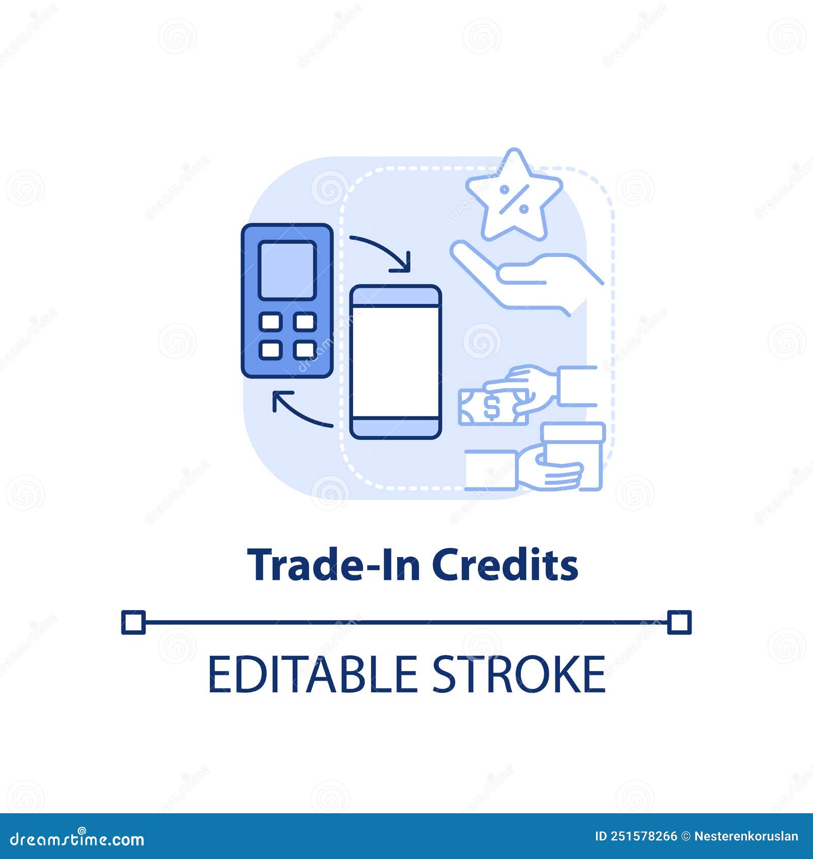 Trade in Credits Light Blue Concept Icon Stock Vector - Illustration of ...