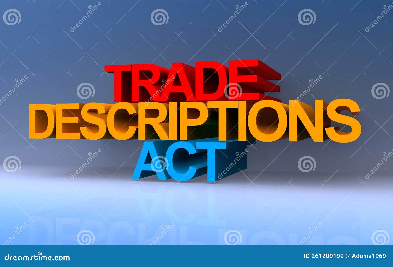 Trade Descriptions Act on Blue Stock Illustration - Illustration of ...
