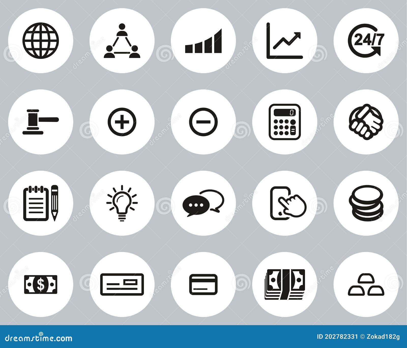 Trade or Exchange Icons Black & White Flat Design Circle Set Big Stock ...