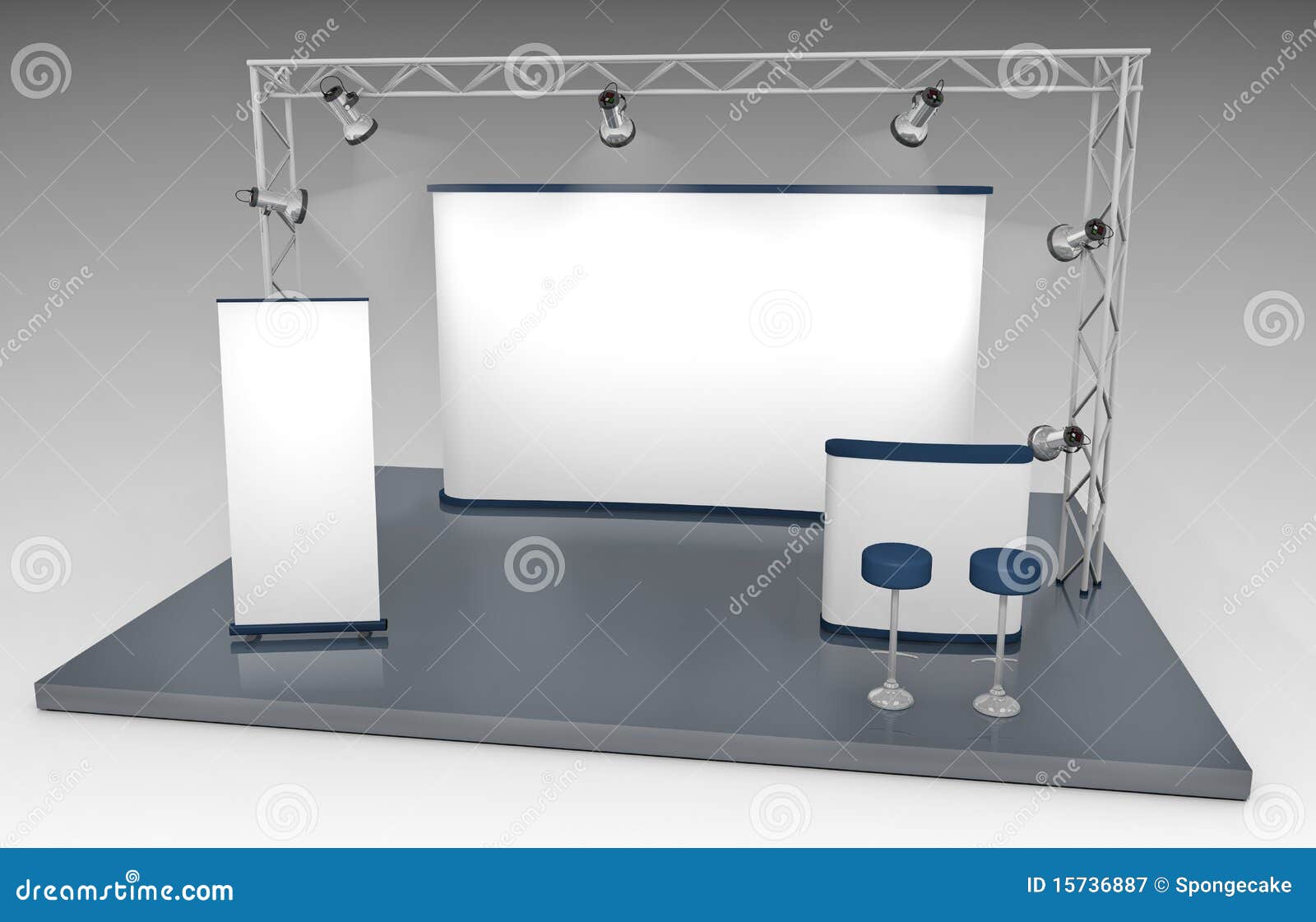 Trade Exhibition Stand Mock Up Isolated On White Background. White ...