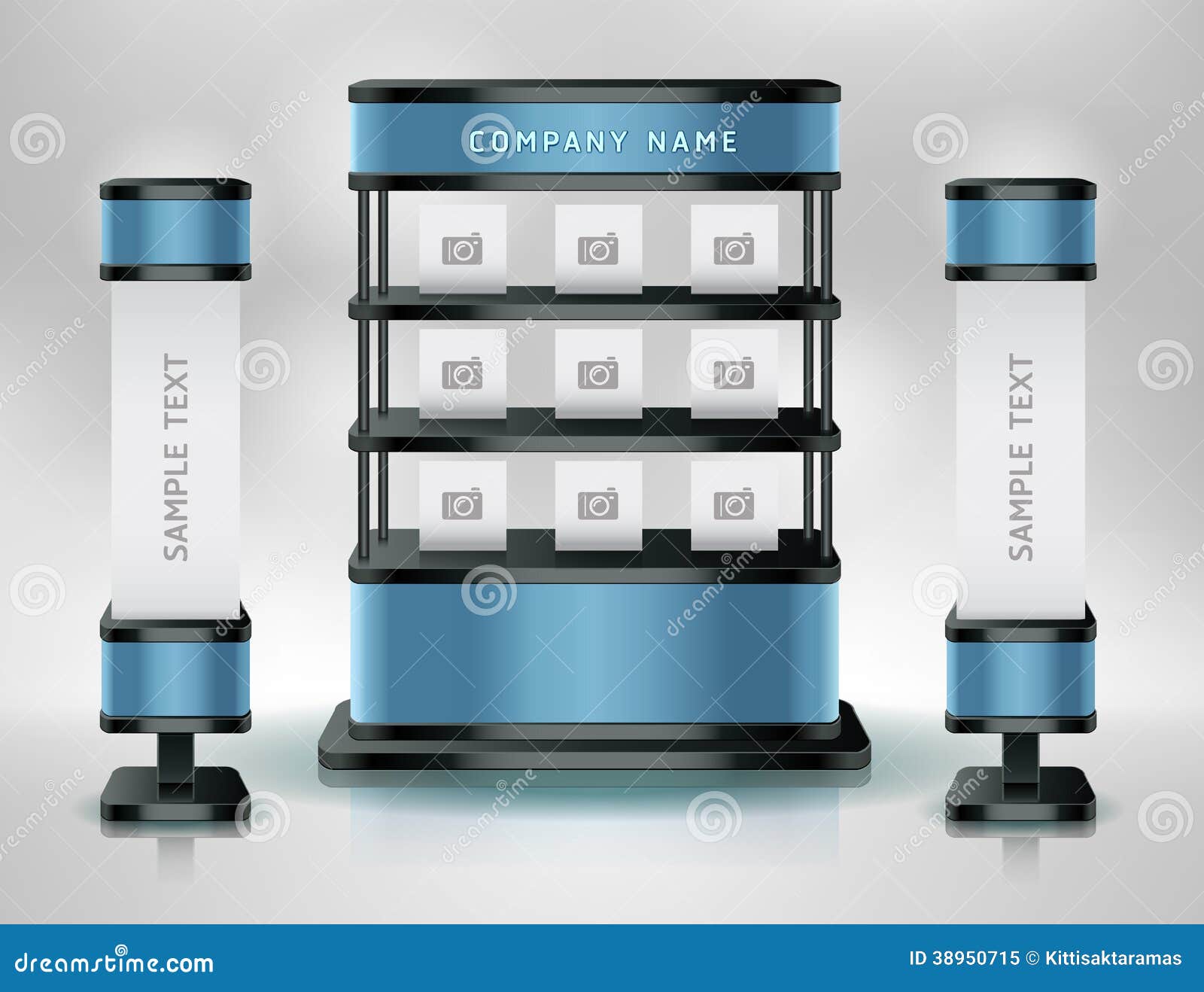 Exhibition Stand, Expo Panel Design Cartoon Vector | CartoonDealer.com ...