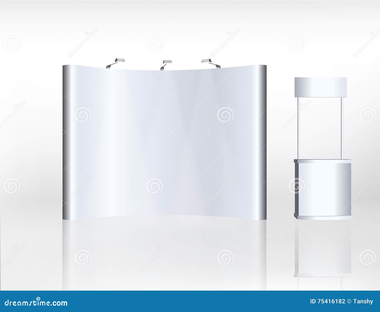 Trade Exhibition Stand Exhibition Round 3D Rendering Stock Vector ...