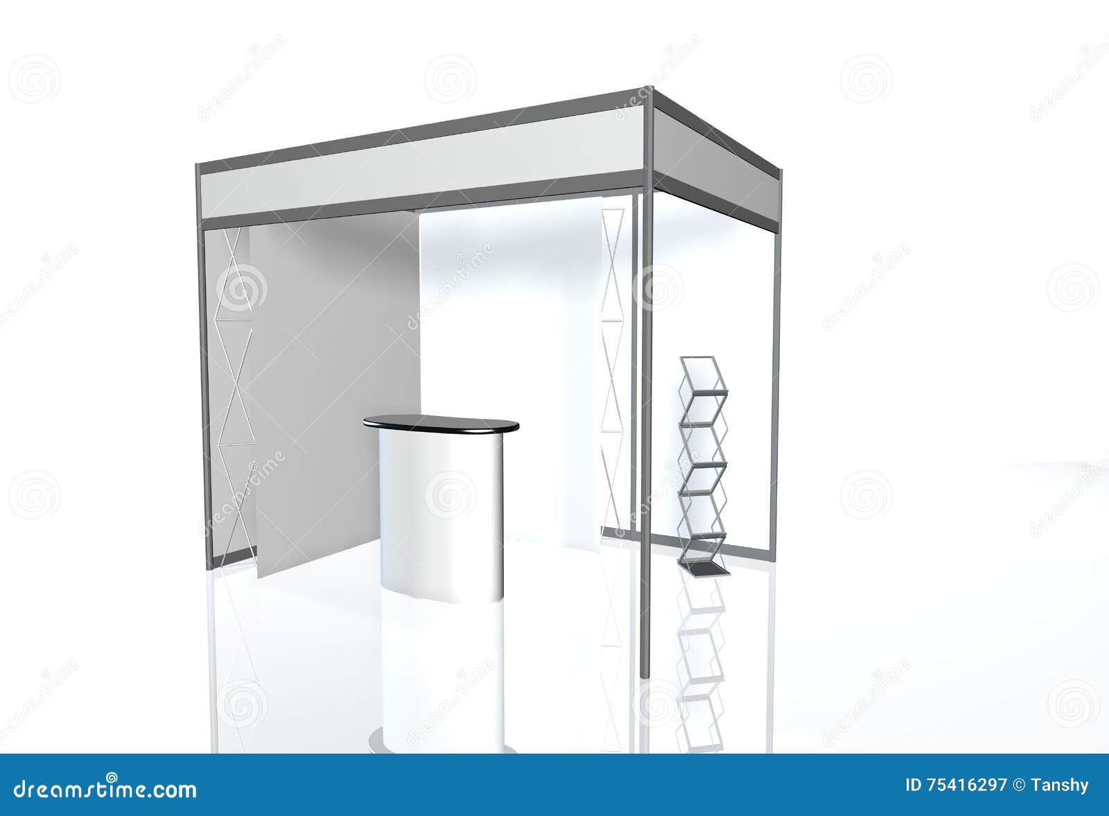 Trade Exhibition Stand, Exhibition Stand Round, 3D Rendering ...