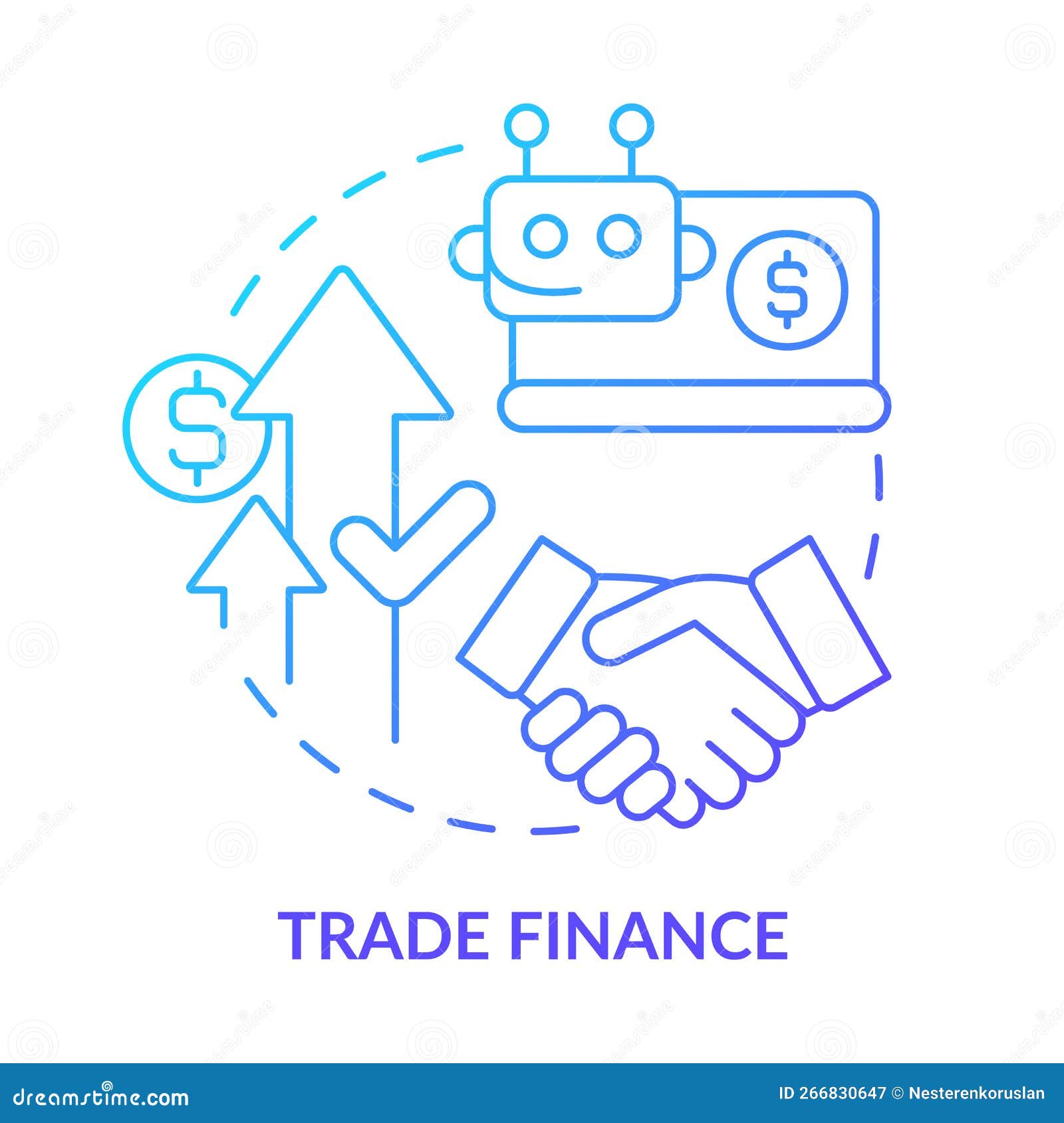 Trade Finance Blue Gradient Concept Icon Stock Vector - Illustration of ...