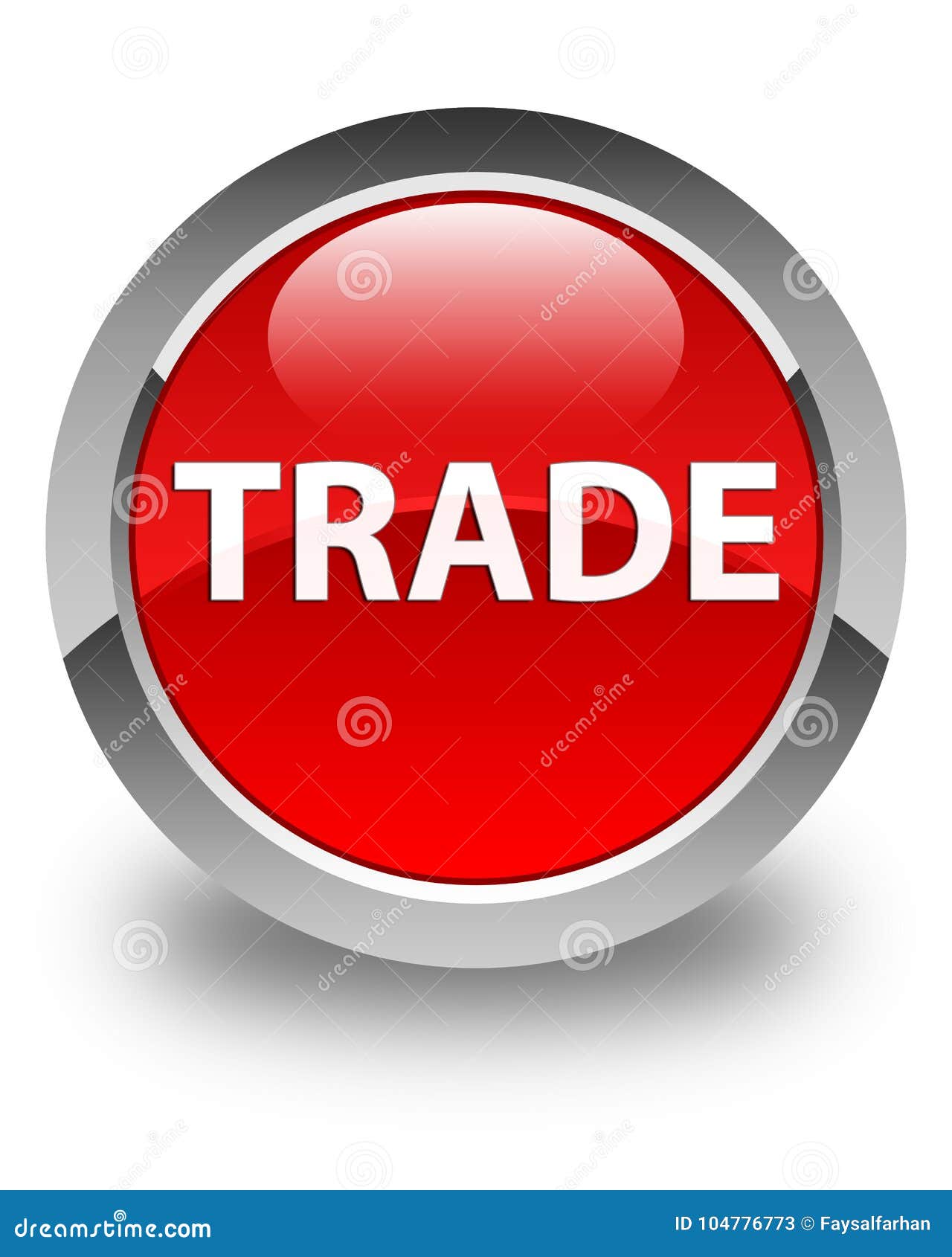 Trade Glossy Red Round Button Stock Illustration - Illustration of ...
