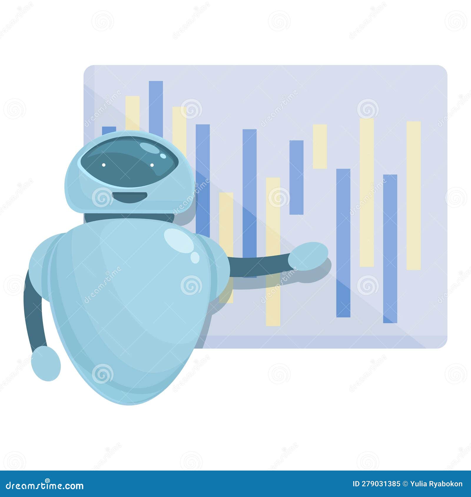 Trade Graph Bot Icon Cartoon Vector. Money Education Stock Vector ...