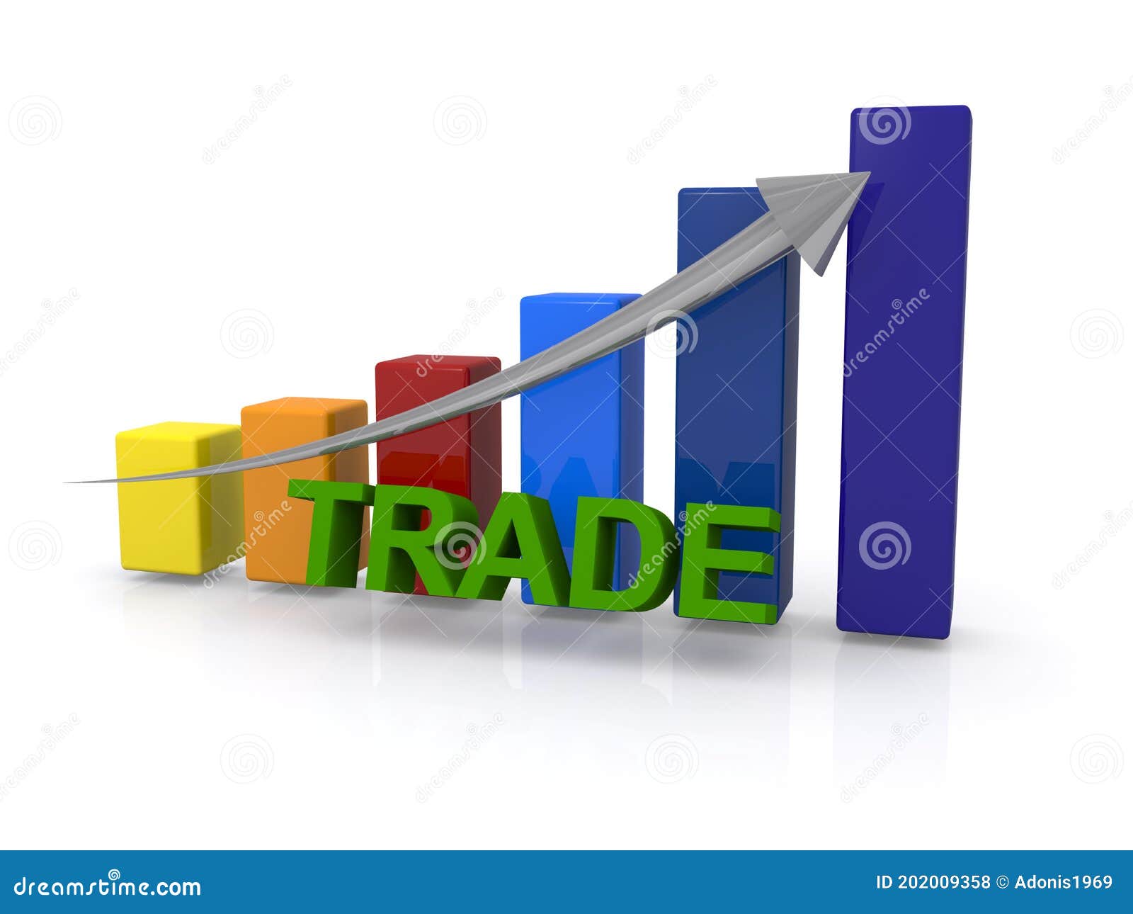Trade and graph on white stock illustration. Illustration of business ...