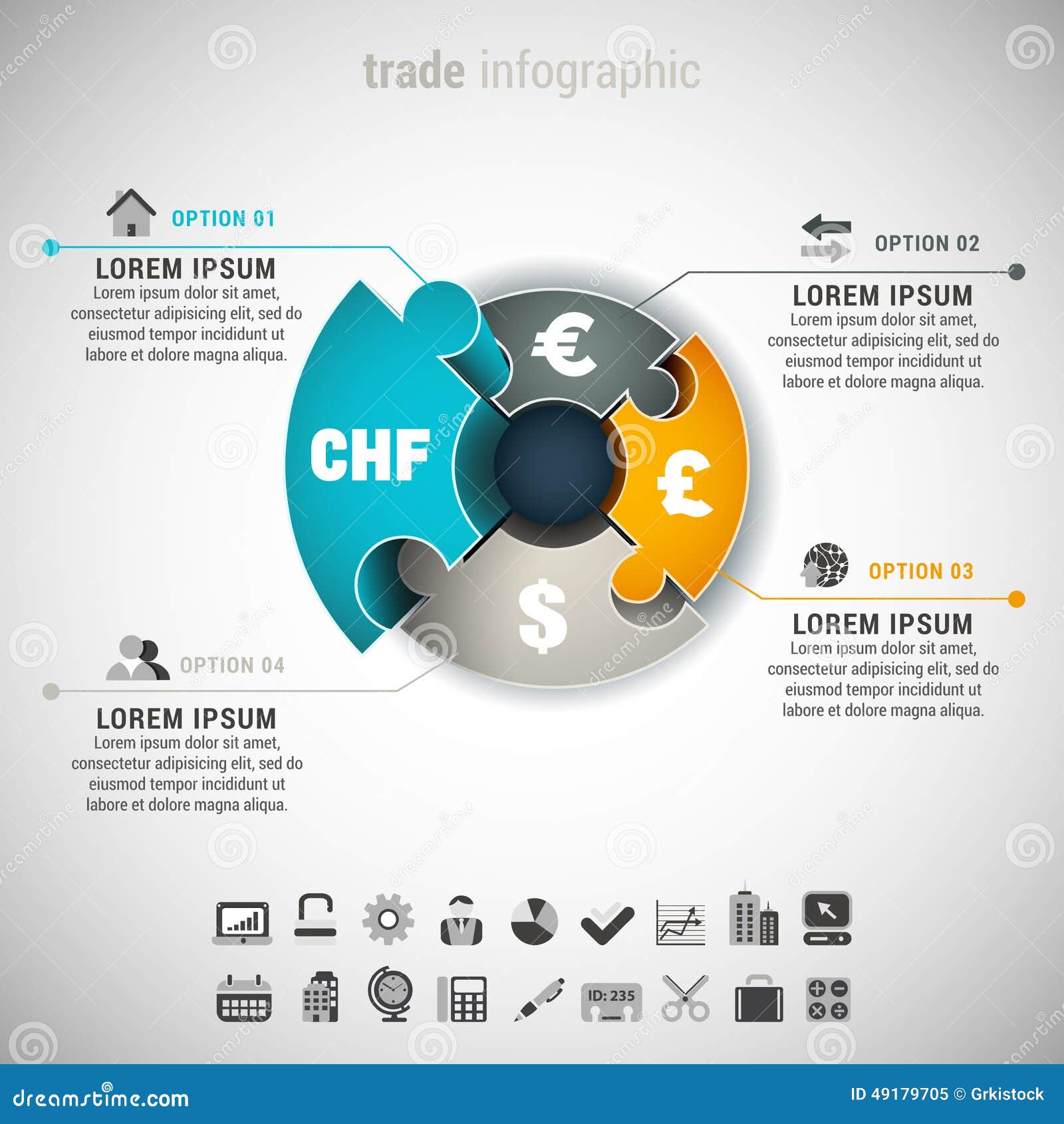 Trade Infographic stock vector. Illustration of modern - 49179705