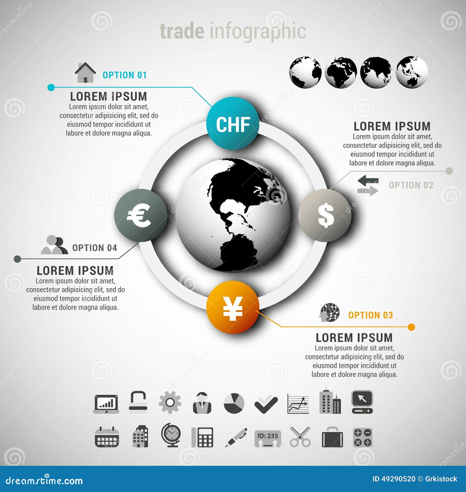 Trade Infographic stock vector. Illustration of blue - 49290520