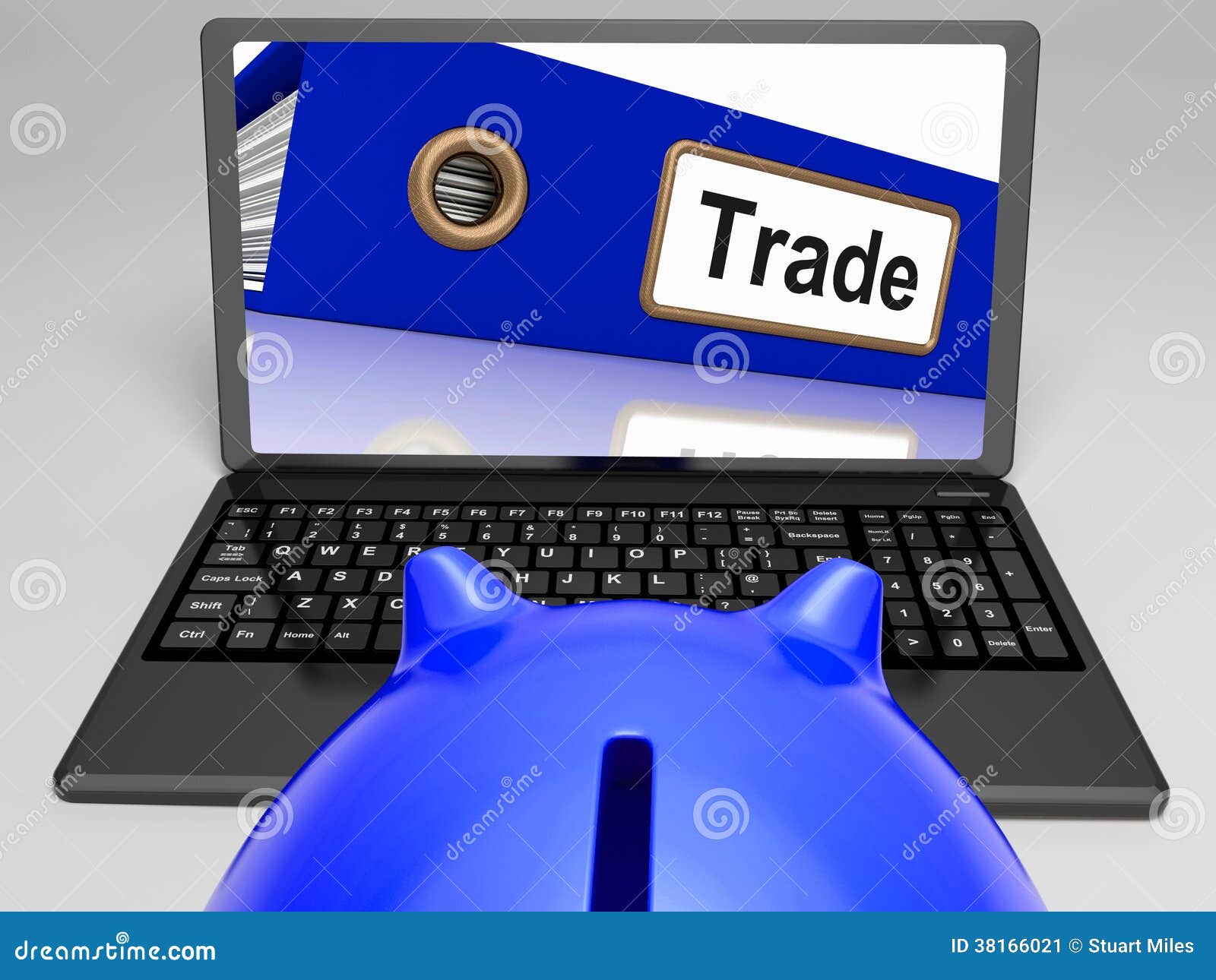 Trade Laptop Shows Internet Trading Stock Illustration - Illustration ...