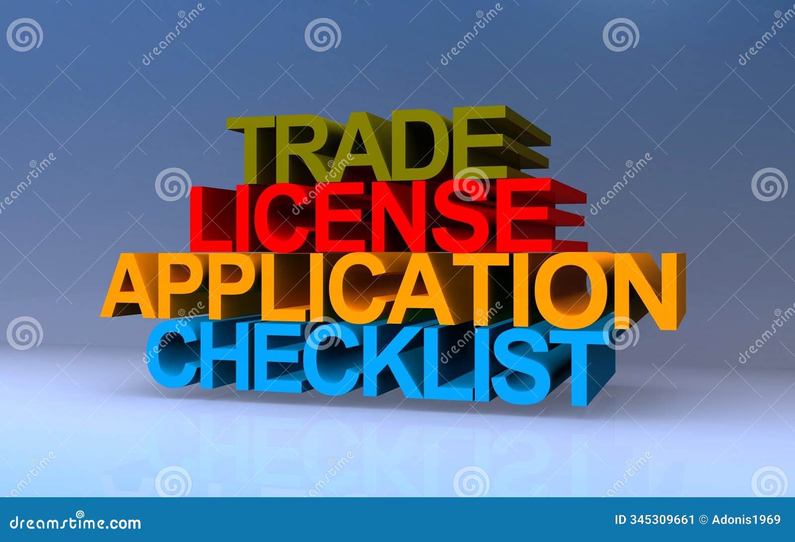 Trade License Application Checklist on Blue Stock Image - Image of bank ...