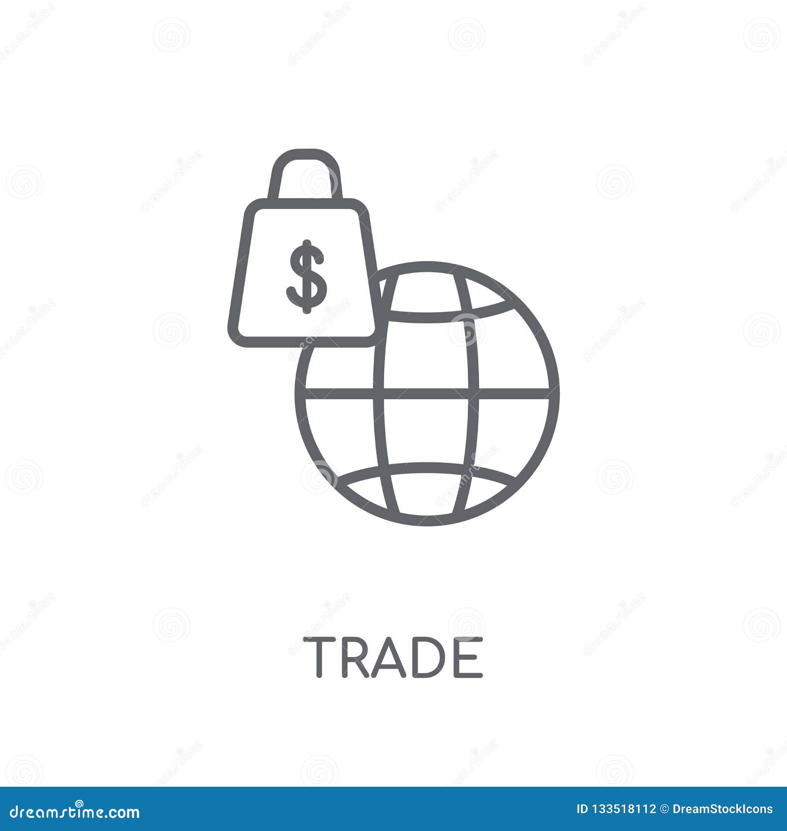 Trade Linear Icon. Modern Outline Trade Logo Concept on White Ba Stock ...